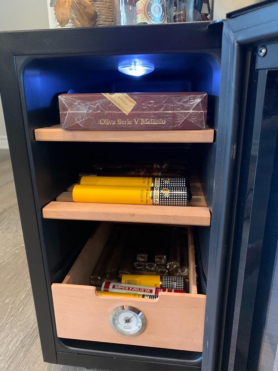 Audew JC-23C1 Electronic Cigar Cooler Humidor,150-Cigar, with Spanish ...