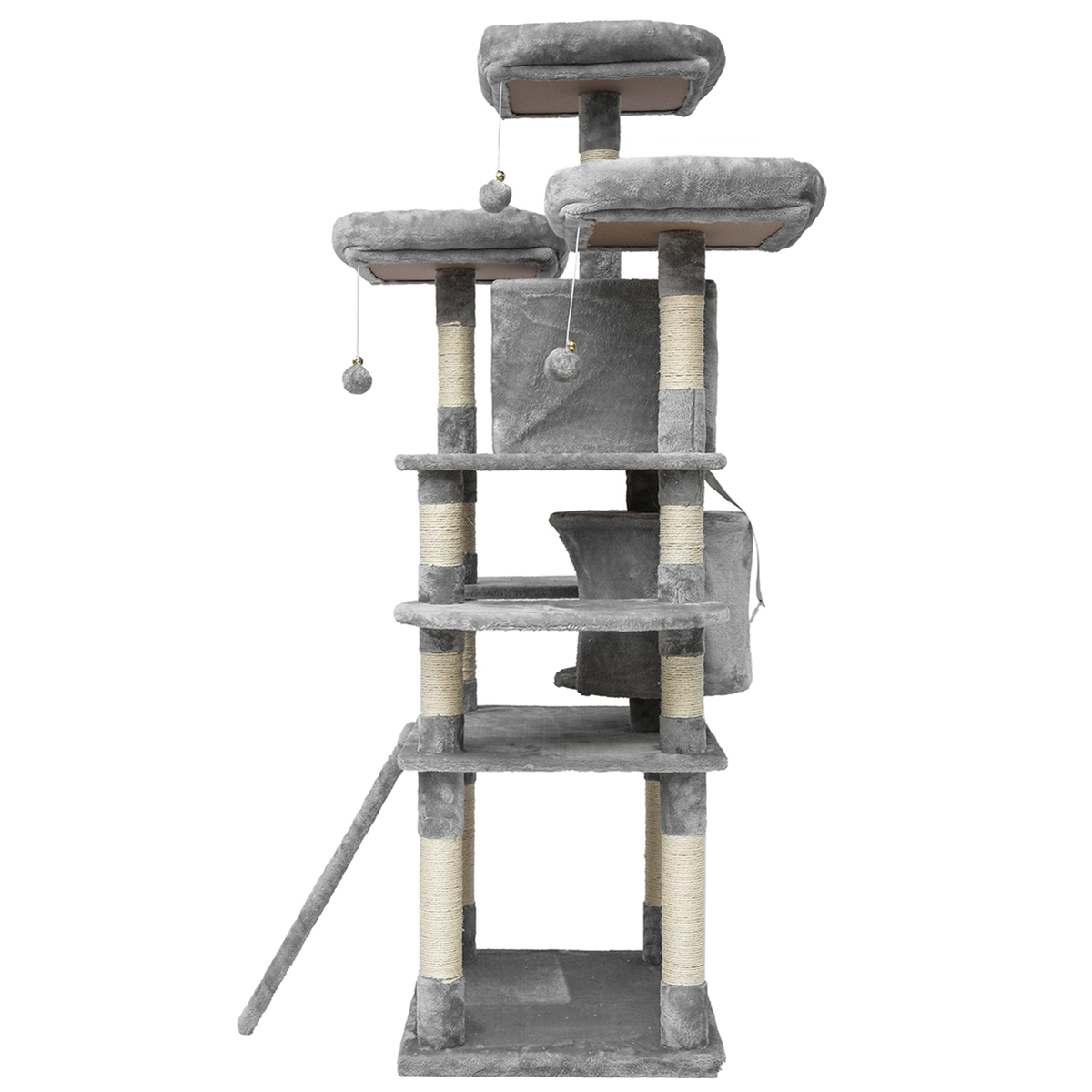 67 Inches Cat Tree For Large Cats Kitty Tower With Scratching Posts